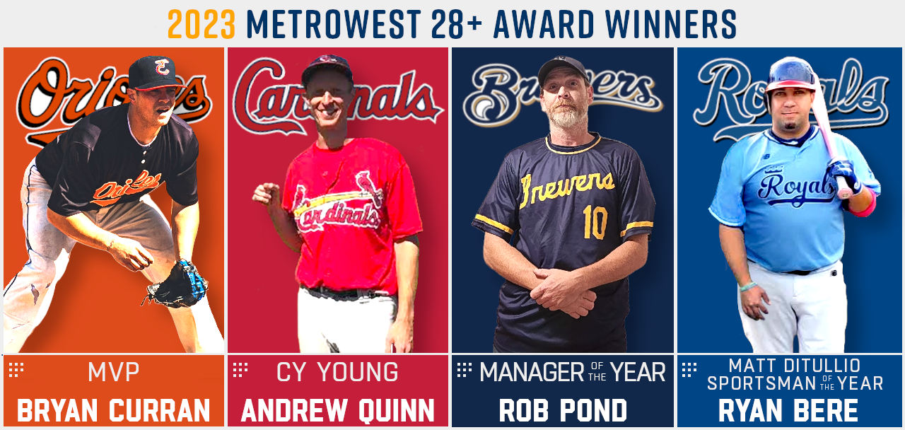 2023 MetroWest 28+ Award Winners - Boston Metro Baseball League